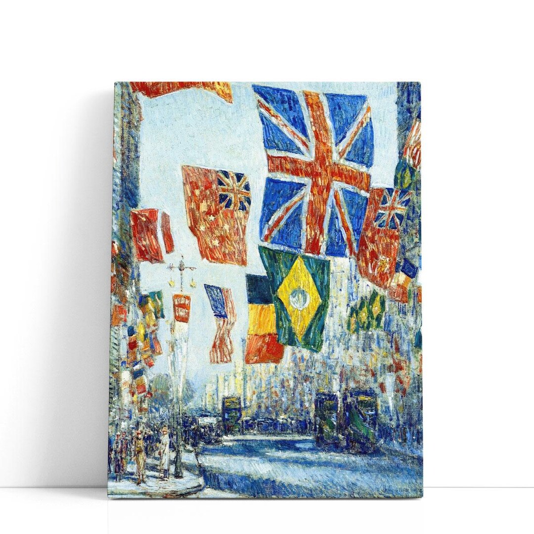 Childe Hassam Painting, Avenue of the Allies 1918 - Canvas Print Wall ...