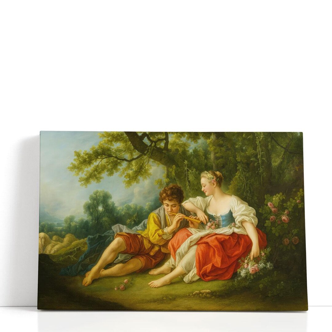 François Boucher Prints, Shepherd Piping to A Shepherdess | Canvas ...
