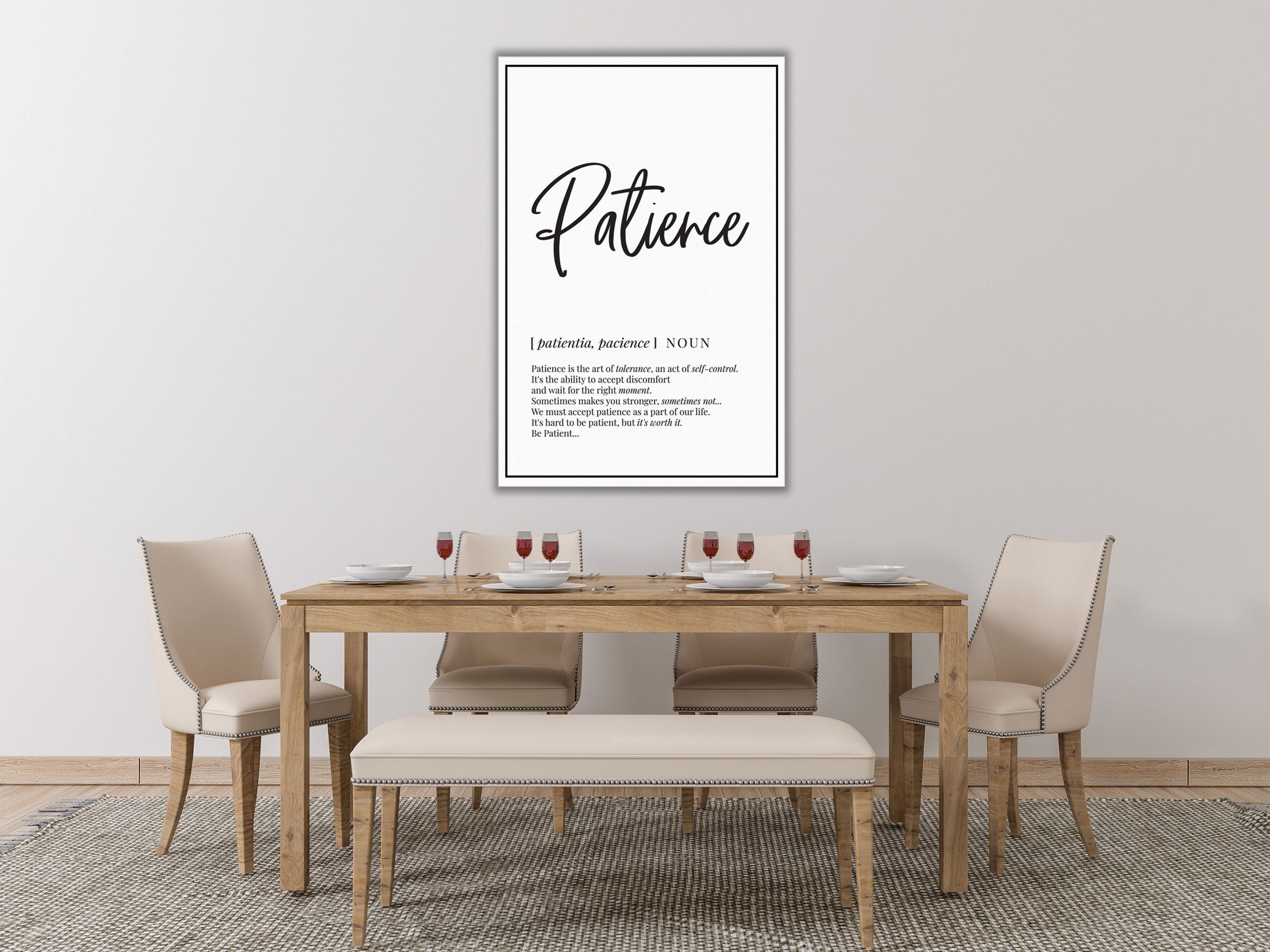 Patience Definition Minimalist Poster Ready to Hang Luxury - Etsy