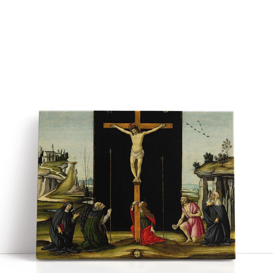 Sandro Botticelli Painting, Christ on the Cross With Saints Monica ...