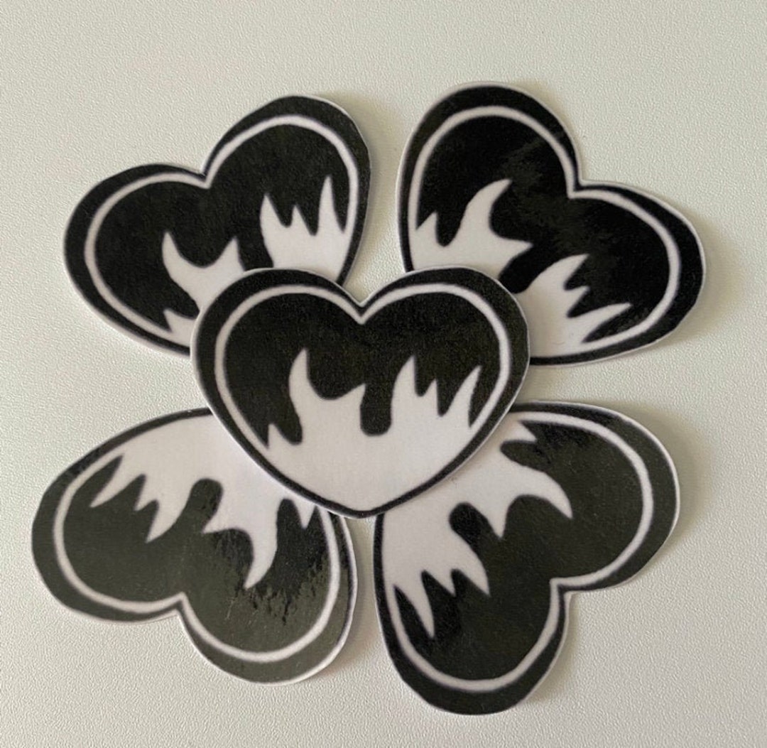 Burning Heart Sticker - Etsy