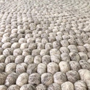 40cm-500cm Ghost White Felt Balls Rugs Natural Felt Balls Rug Wool Ball ...