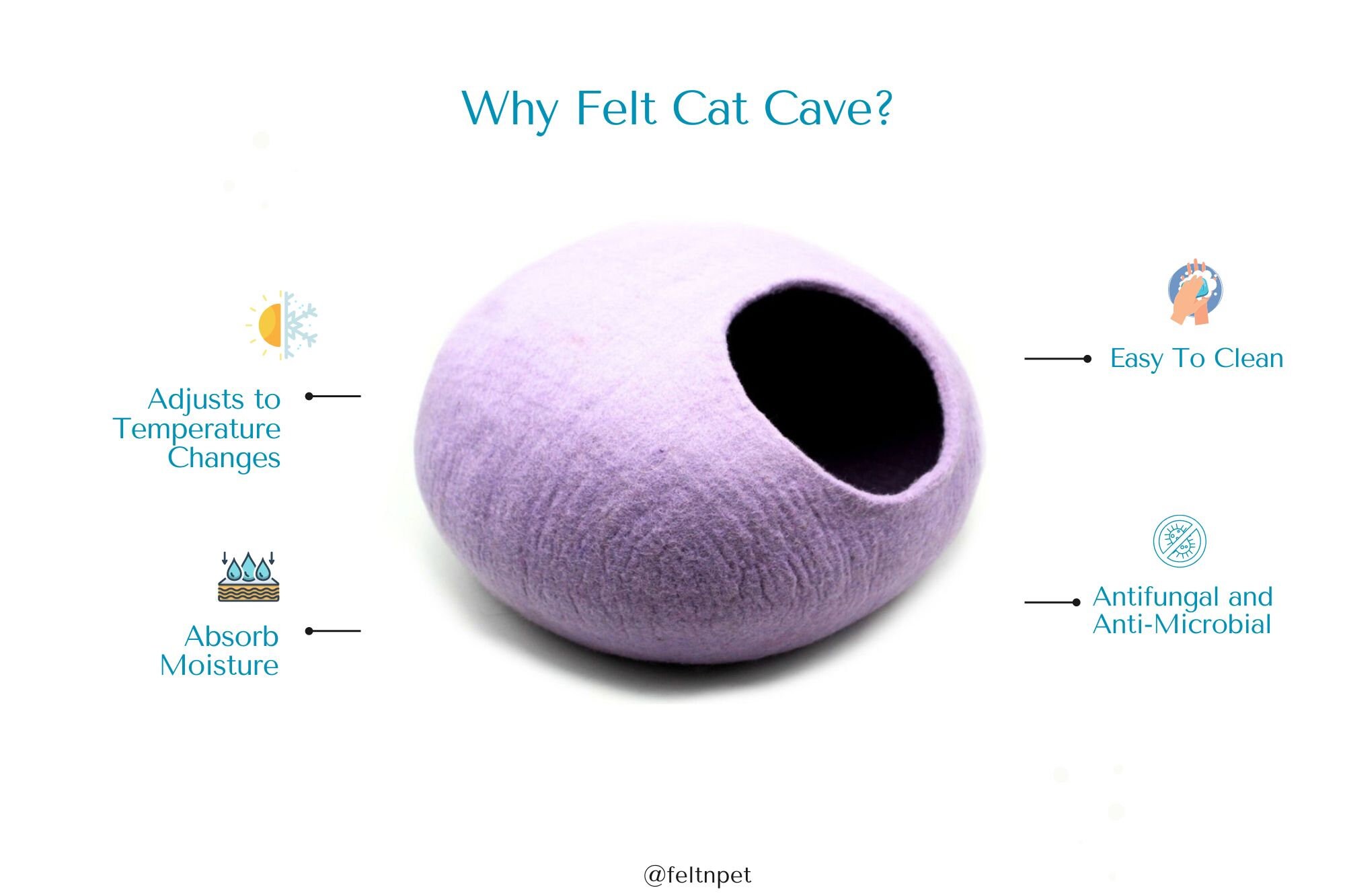 Felt Purple Cat Cave Cat Nap Cocoon Premium Wool Cave - Etsy