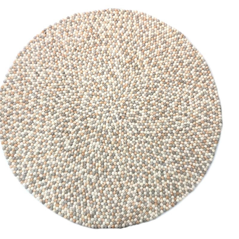 Round Wool Rug Neutral - Etsy