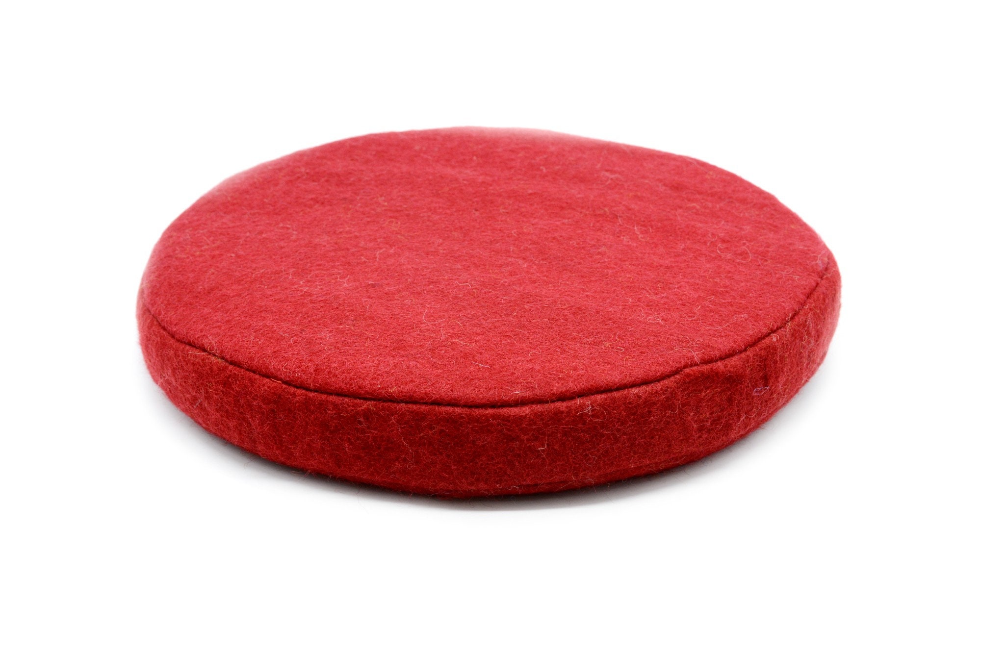 Red Padded Chair Pad Round Foam Chair Pad Red Thick Chair Cushion Wool ...