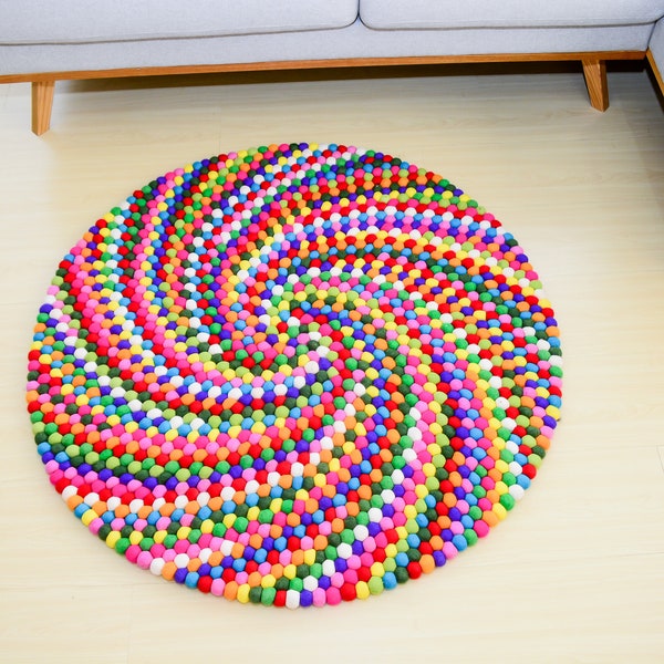 Felt Ball Rug - Etsy