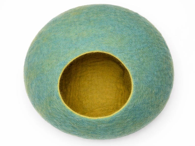 Handmade Wool Felt Cat Cave, Dual-colored Pet Bed - Etsy