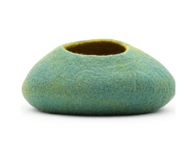 Handmade Wool Felt Cat Cave, Dual-colored Pet Bed - Etsy