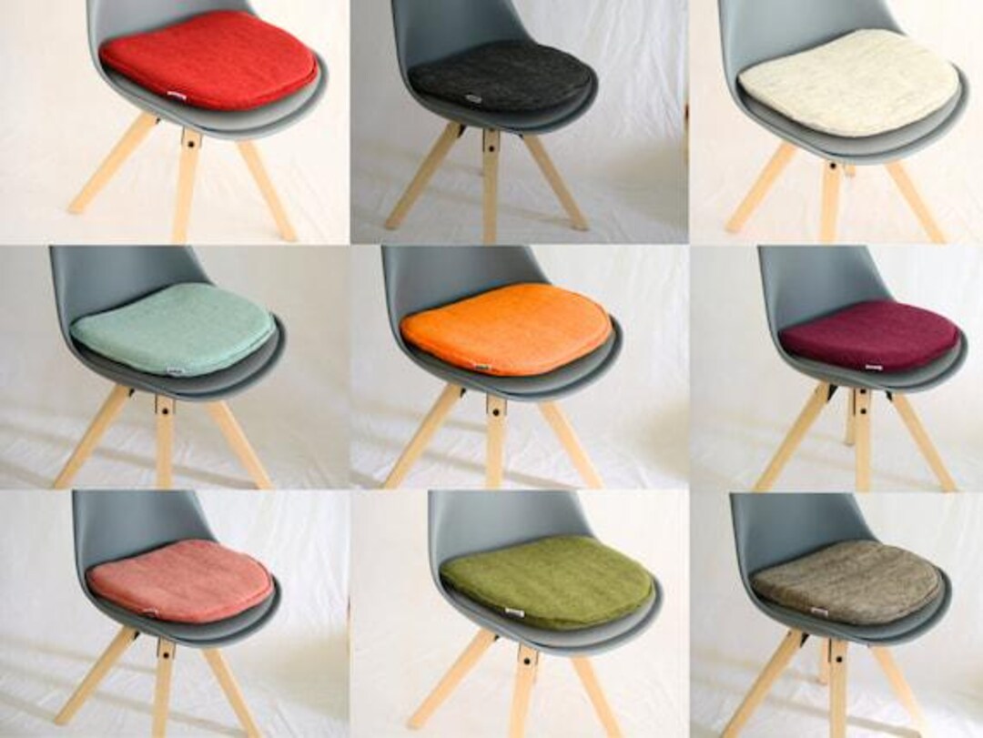 Set of 2, Handmade Wool Chair Pad - Felt Seat Pad With Ultimate ...