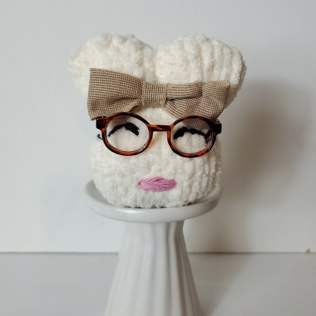 Cute Bunny With Glasses Bunny Plush, Bunny Mom Gift, Farm Nursery Decor ...
