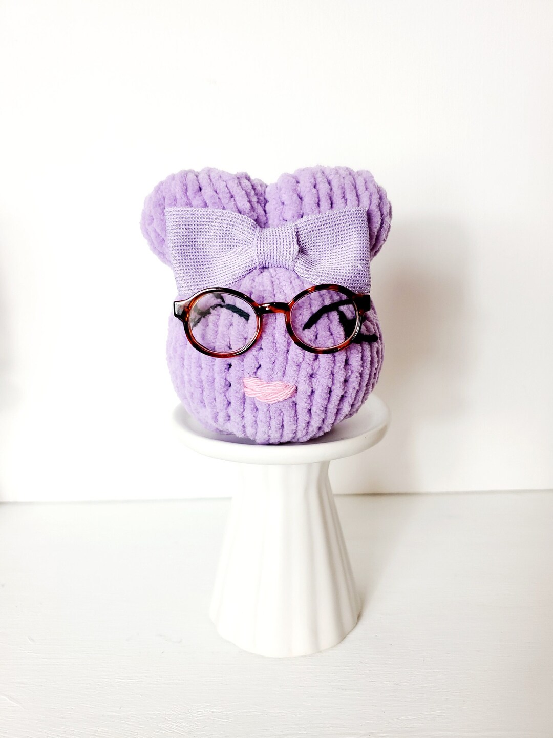 Cute Bunny With Glasses Bunny Plush, Bunny Mom Gift, Farm Nursery Decor ...