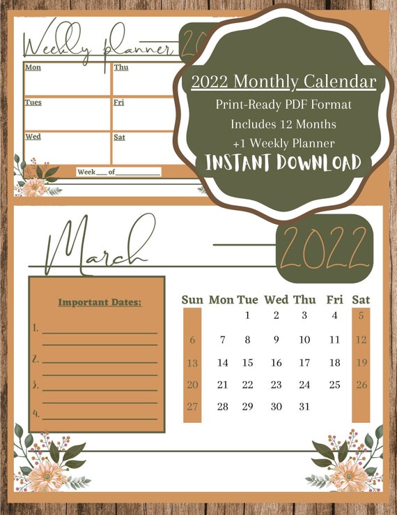 Free printable mini 2022 calendar - worksfrosd