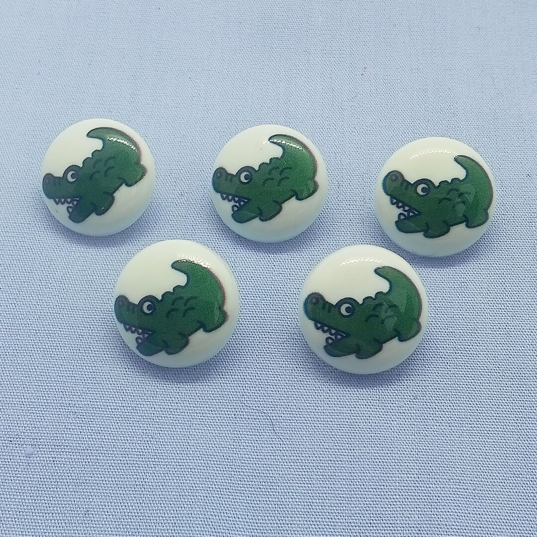 5 X Round Crocodile Buttons - Etsy