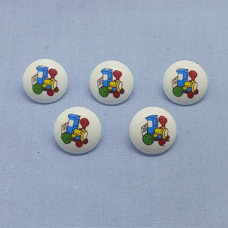 5 X Round Train Buttons - Etsy