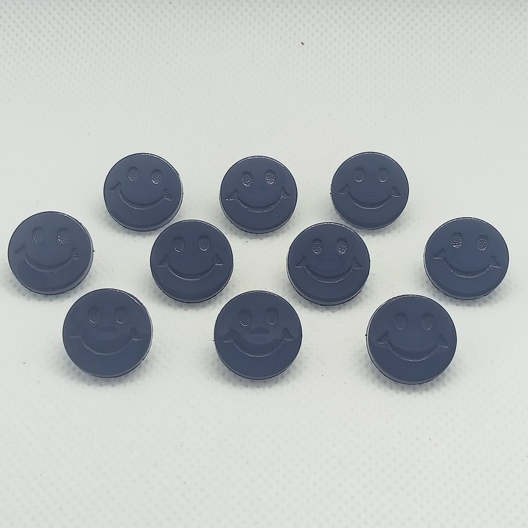 10 X Navy Smiley Face Buttons - Etsy
