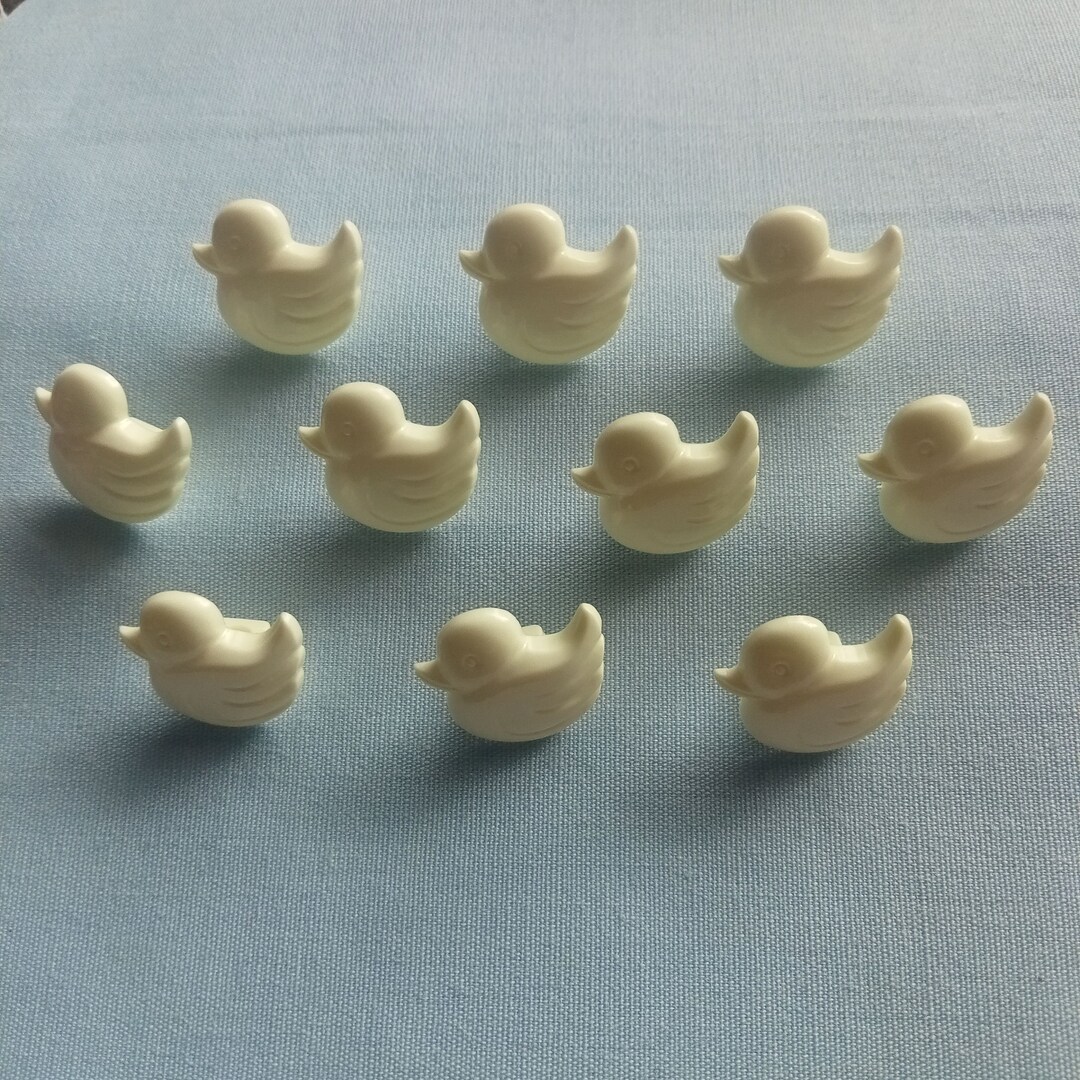 10 X Cream Duck Buttons - Etsy