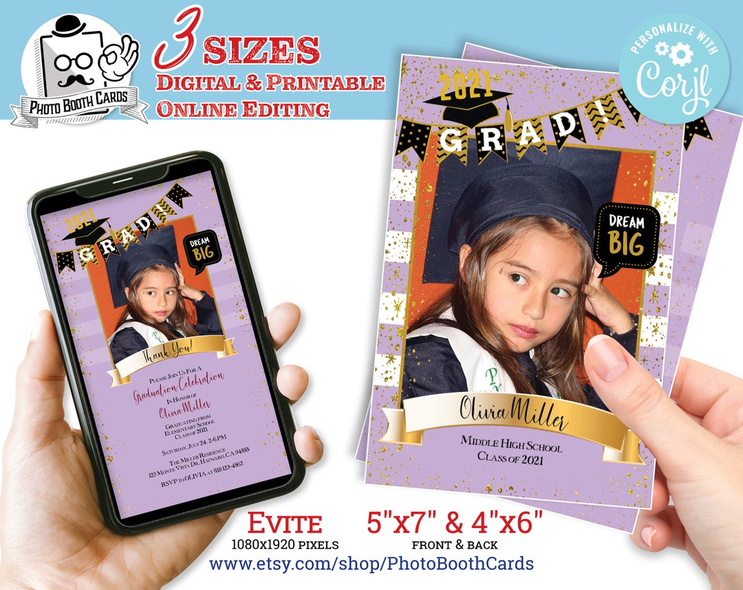 Graduation Class of 2021 Custom Photo Cards 5x7 4x6 Cards - Etsy