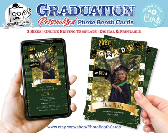 Graduation 2021 Celebration Custom Photo Cards Photo Booth - Etsy