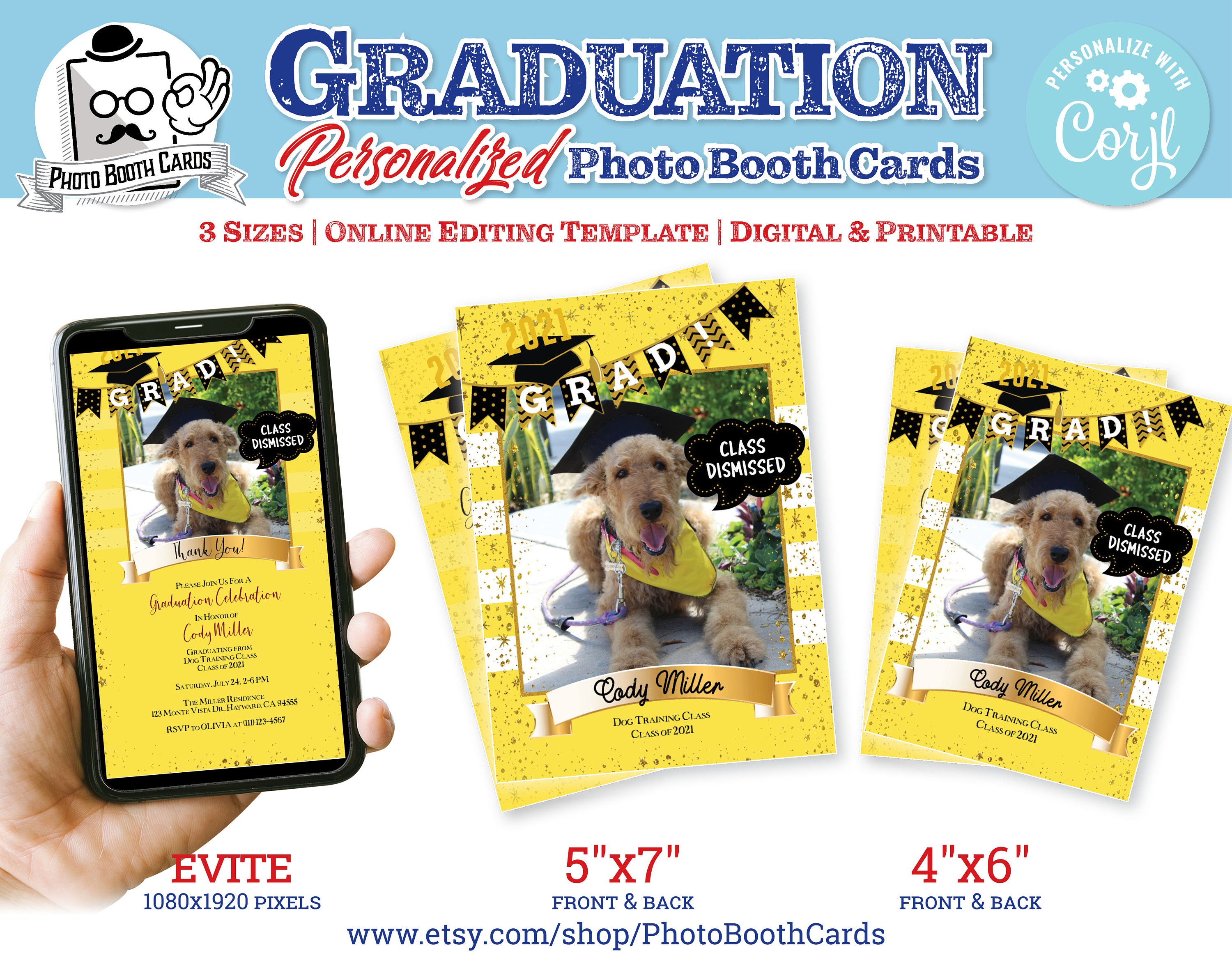 Graduation, Class of 2021, Custom Photo Cards, 5x7, 4x6 Cards, Digital ...