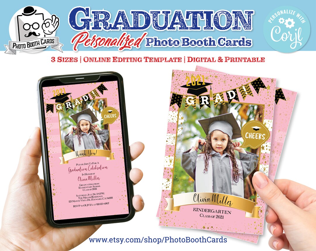 Custom Graduation Card Template, Greeting Card, Graduation Invitation ...