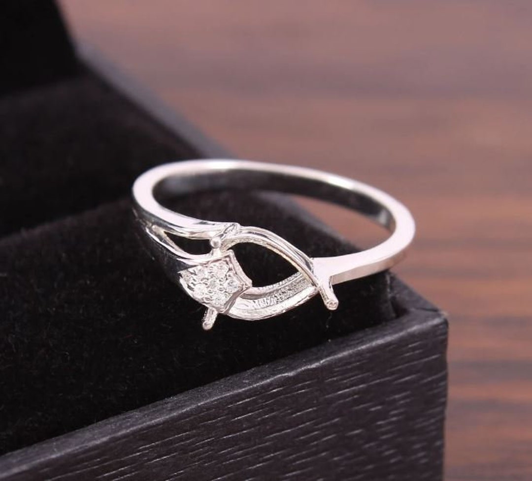 Semi Mount Ring Setting 6x9 Mm Pear Engagement Ring Setting Solitaire ...