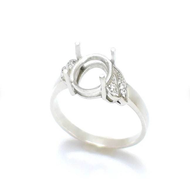 Stunning 925 Sterling Silver Oval Ring Setting With Zircon - Etsy