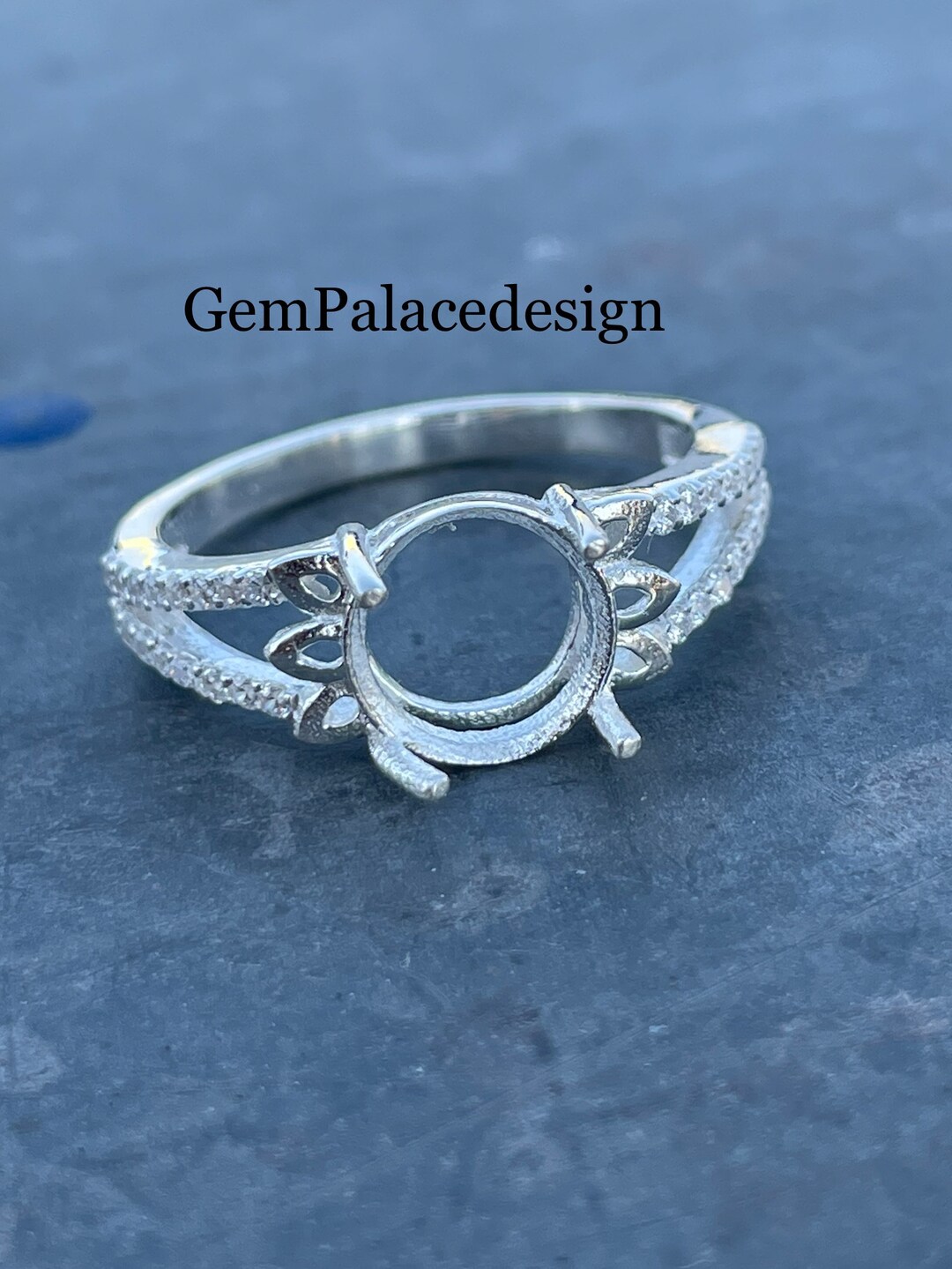 9 Mm Round Semi Mount Ring Setting Engagement Ring Setting Blank Ring ...