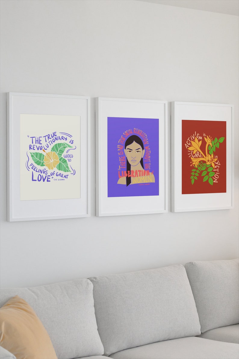 Che Guevara Quote Art Print Revolutionary Quote, Activism Art, Hibiscus ...
