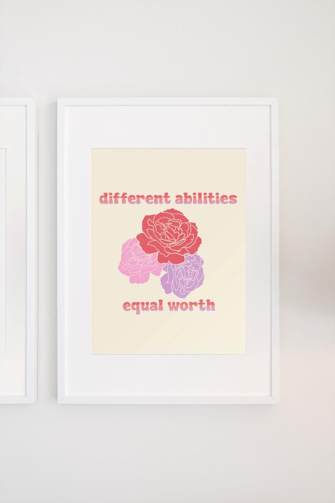 Disability Justice Art Print: Roses Graphic - Equal Worth - Etsy