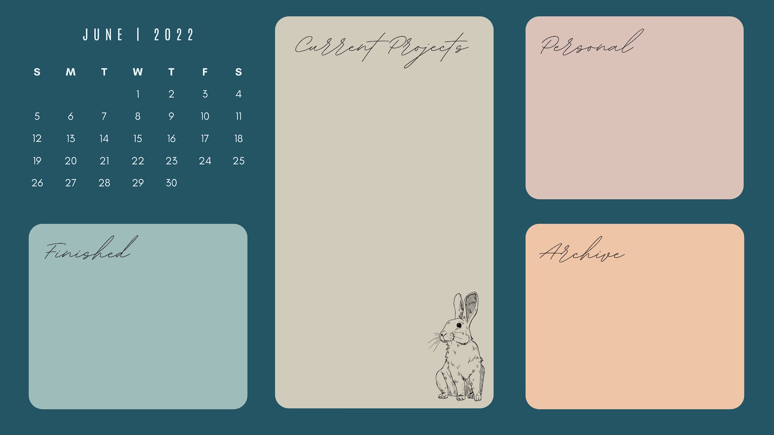 Desktop Wallpaper Organizer: Bunny - Etsy