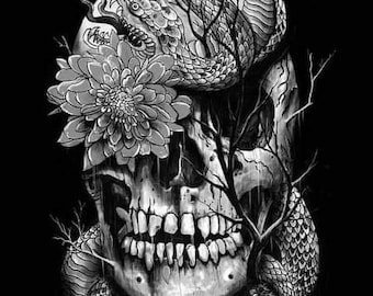 Snake Skull Stencil - Etsy