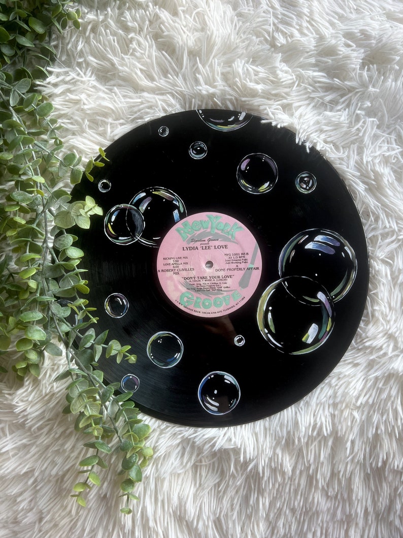 Bubble Vinyl Record Painting for Wall Decor, College Dorm Decor, Wall ...