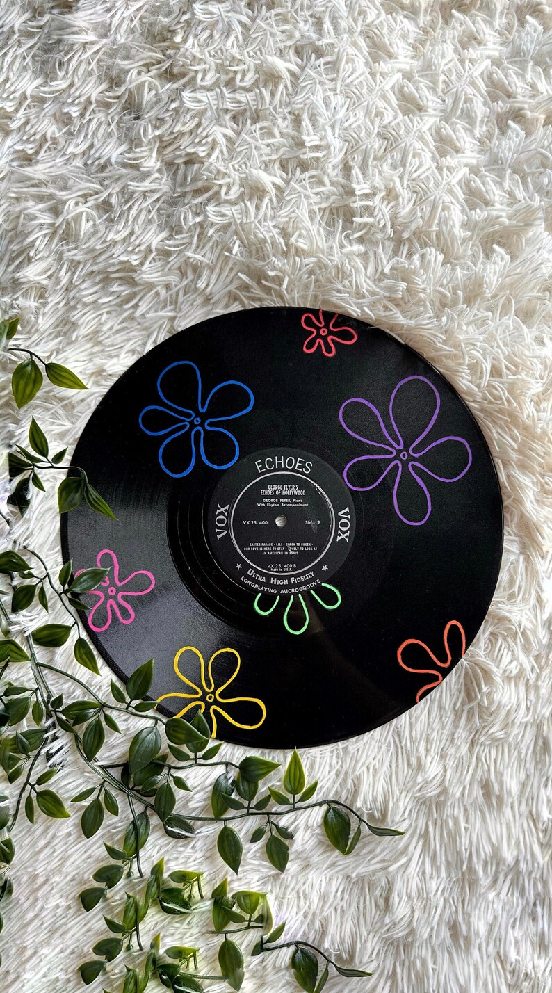 Spongebob Flower Sky Vinyl Record Painting for Wall Decor, College Dorm ...