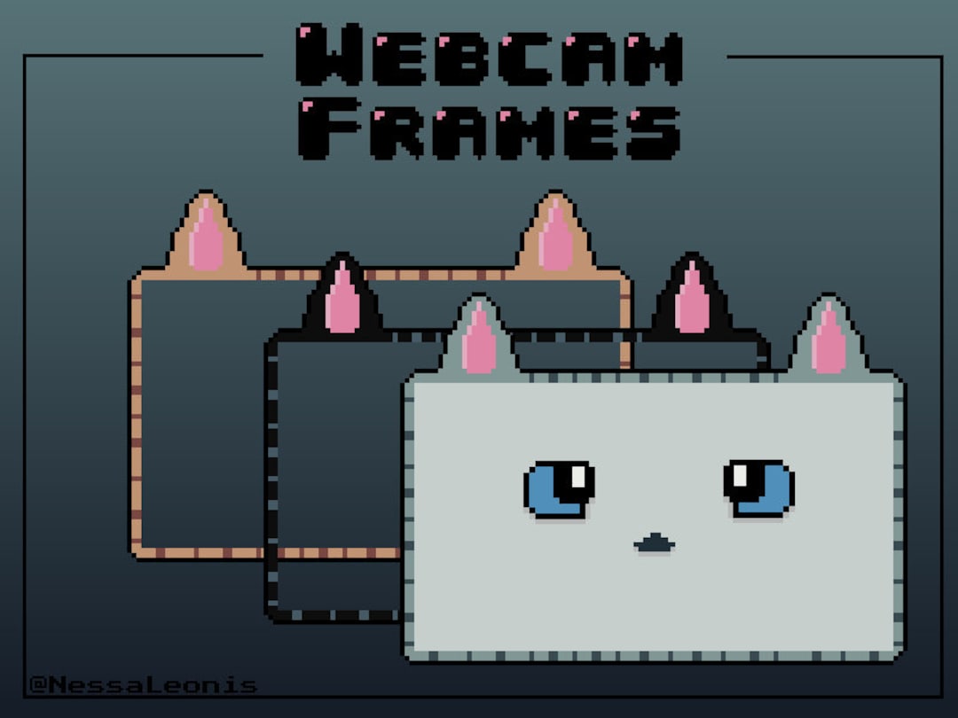 Cute Kawaii Cat Ears Webcam Frame Twitch Overlay OBS Cam Facecam 16/9 ...