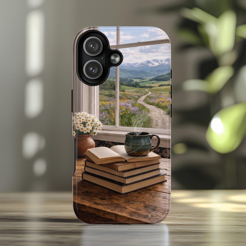 Book Lover iPhone Case, Cozy Reading Aesthetic Phone Case, Cottagecore ...