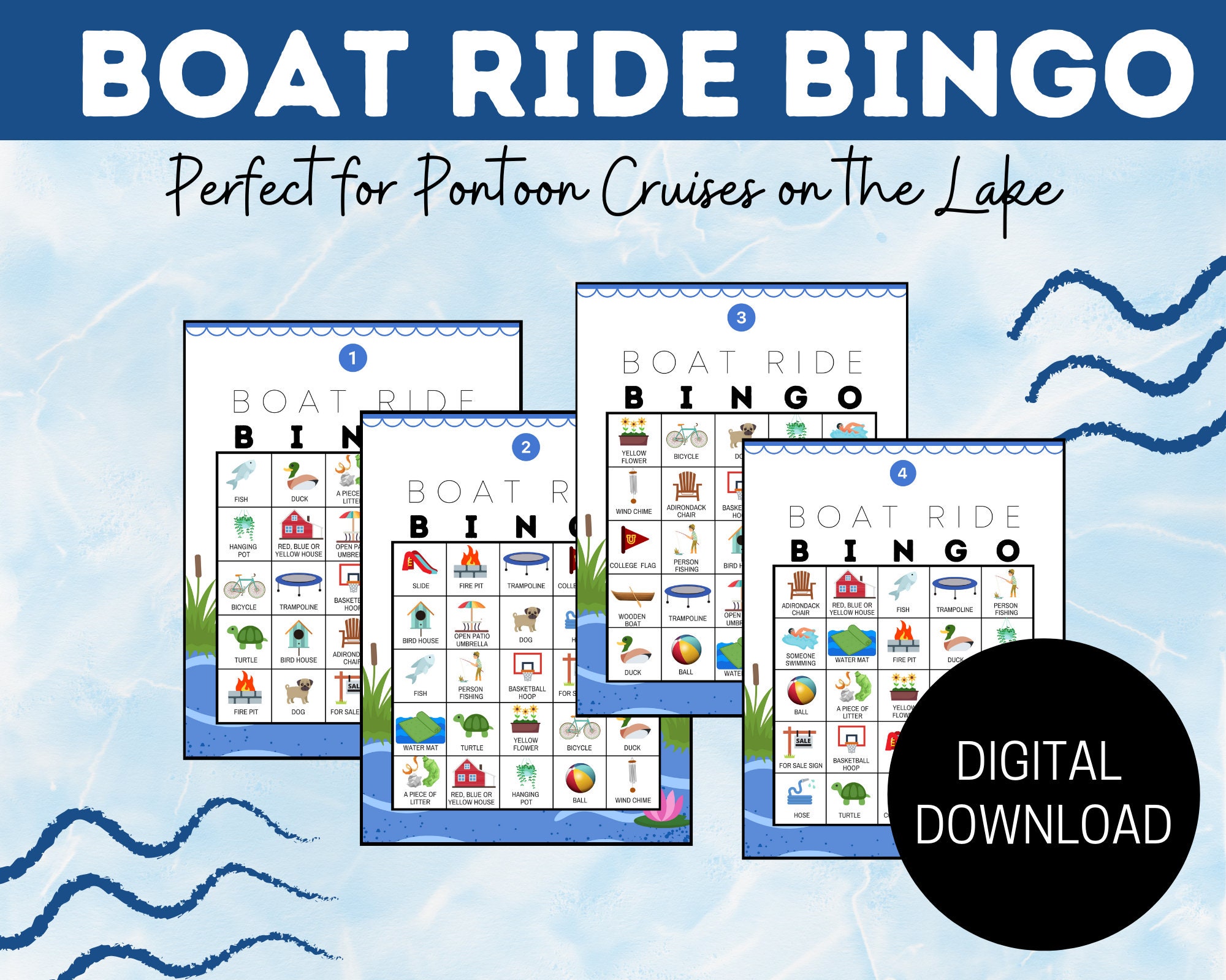 Boat Ride Bingo digital Download | Etsy