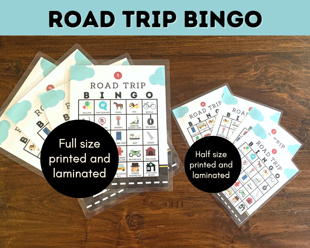 Road Trip Bingo (printed/laminated) - Etsy