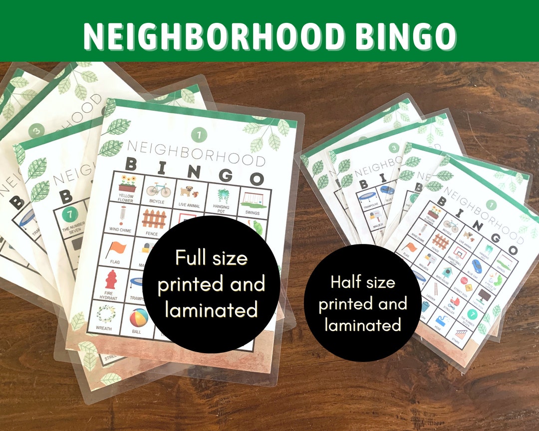 Neighborhood Scavenger Hunt Bingo: Laminated Outdoor Activity - Etsy