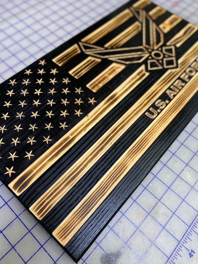 Custom CNC Wooden Air Force Flag Wooden Wall Art Wall Decor Flag Air ...