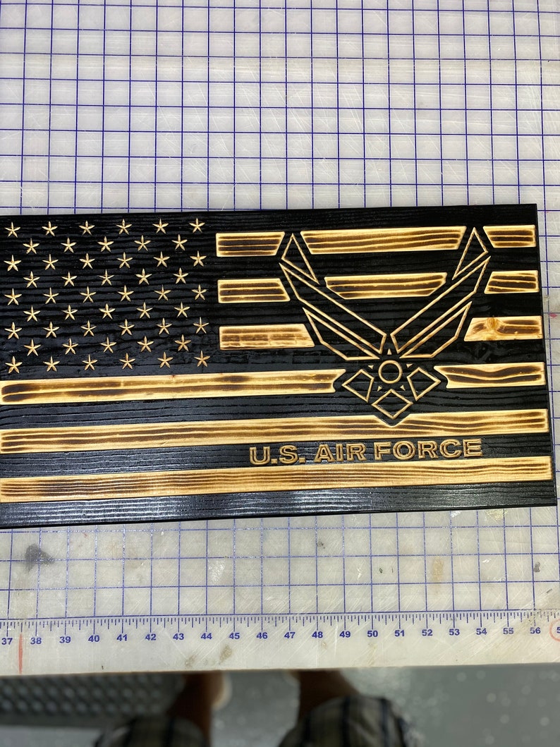 Custom CNC Wooden Air Force Flag Wooden Wall Art Wall Decor Flag Air ...