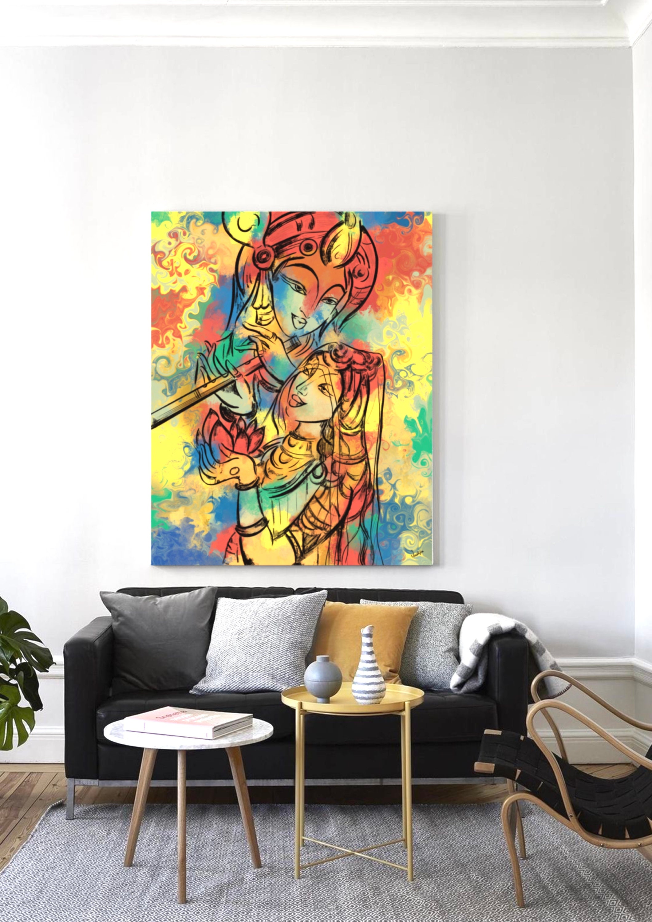Abstract Radha Krishna Painting Radha and Krishna Painting - Etsy