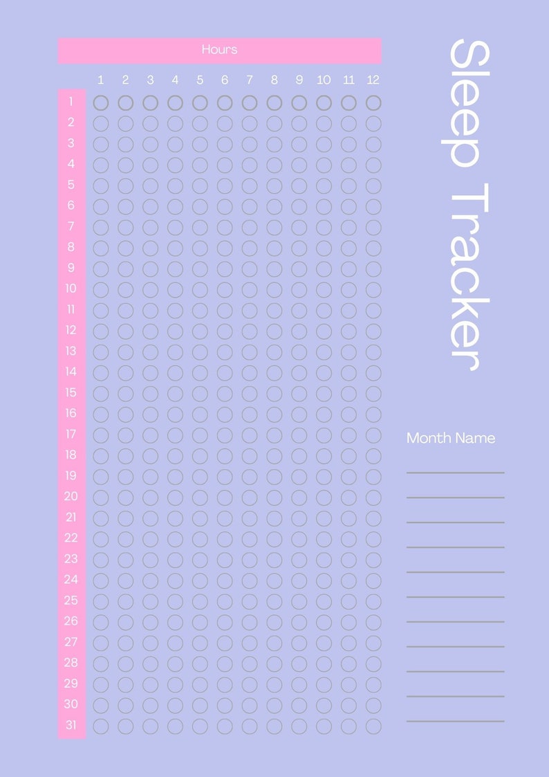 Personalized Sleep Tracker Printable | Improve Your Sleep Quality With ...
