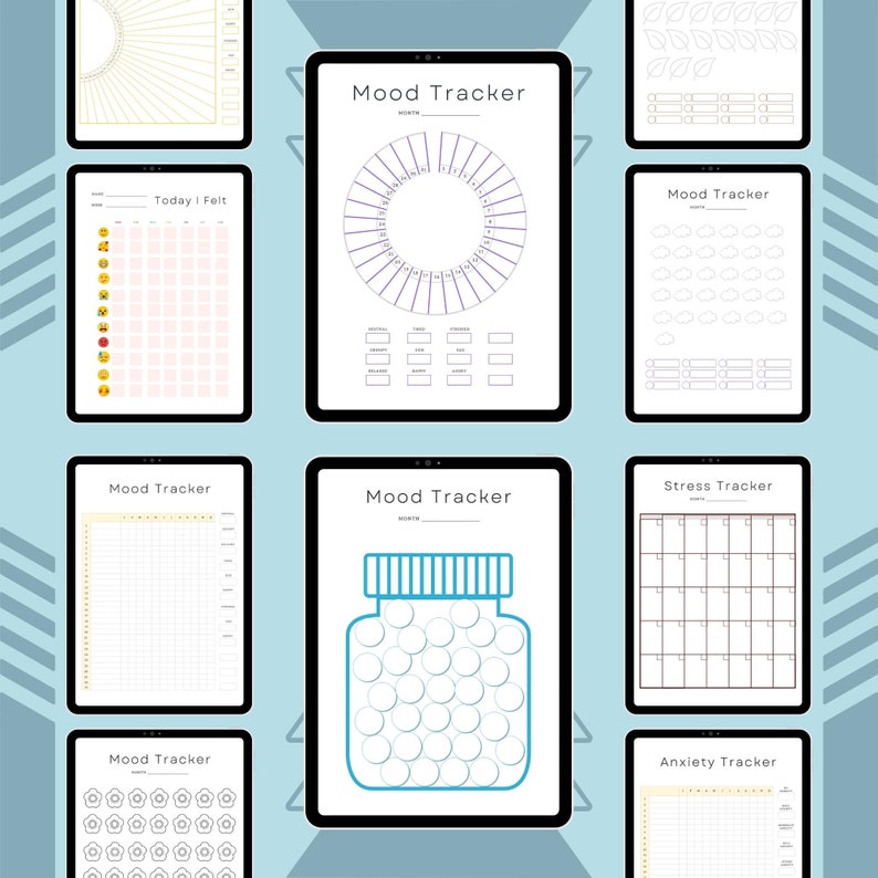 Mood Tracker for Wellness & Balance | Self-care Planner and Emotional ...