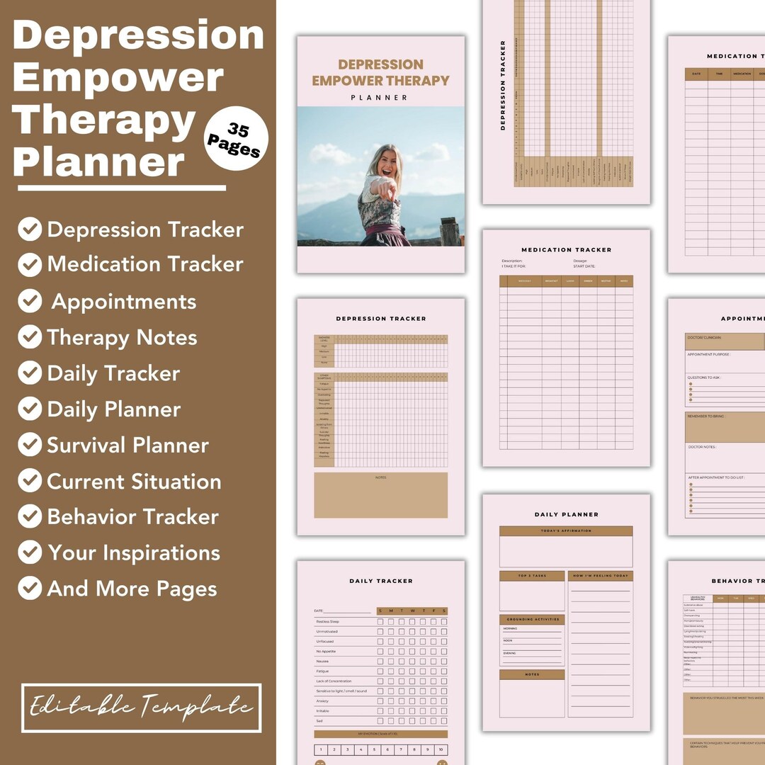 A Holistic Depression Planner Nurturing Mindfulness, Tracking Progress ...