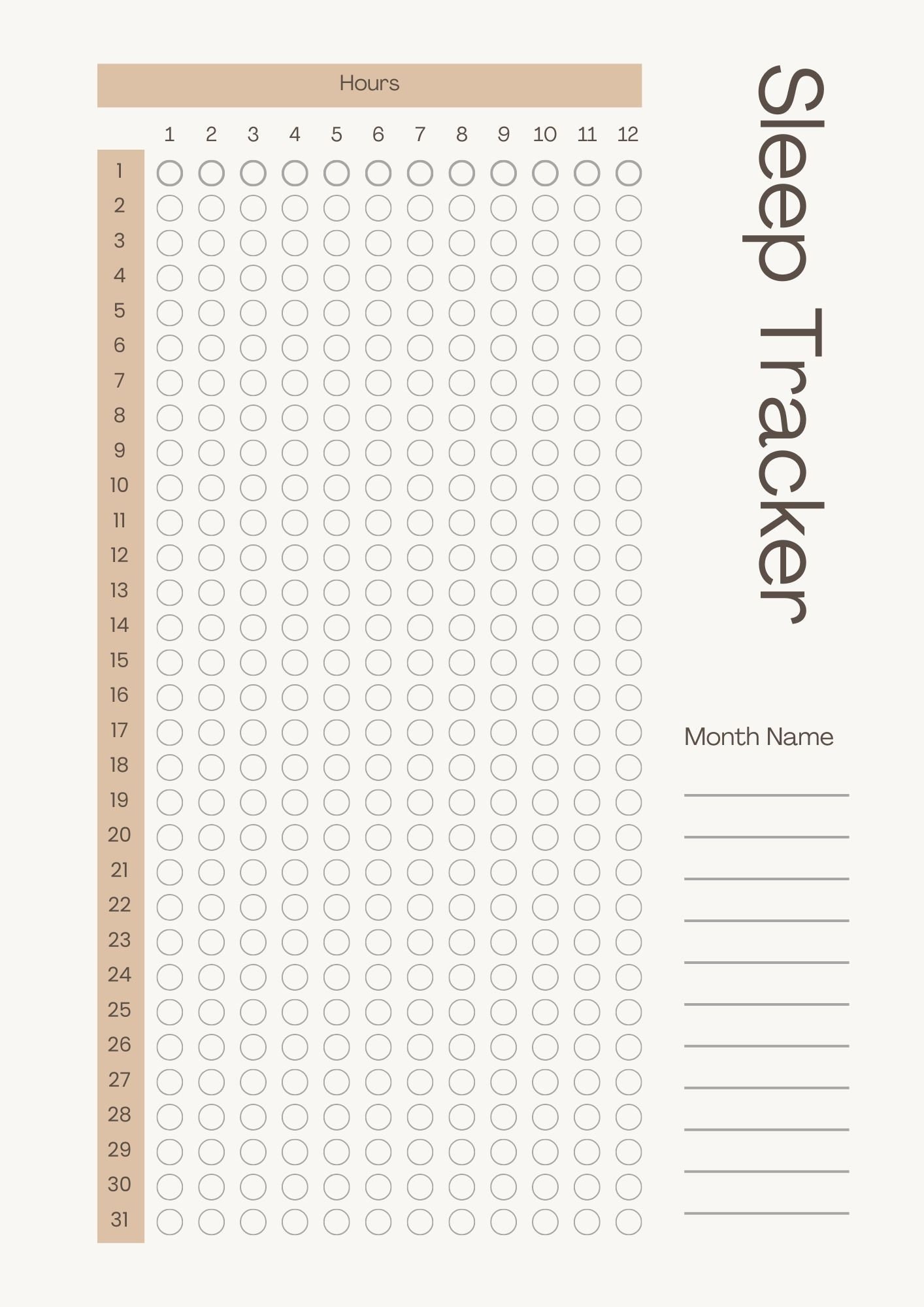 Personalized Sleep Tracker Printable | Improve Your Sleep Quality With ...
