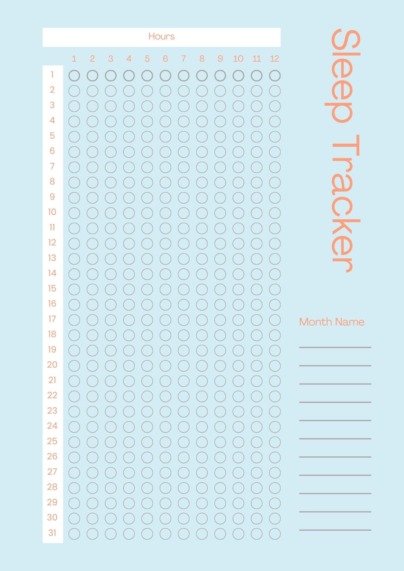 Personalized Sleep Tracker Printable | Improve Your Sleep Quality With ...