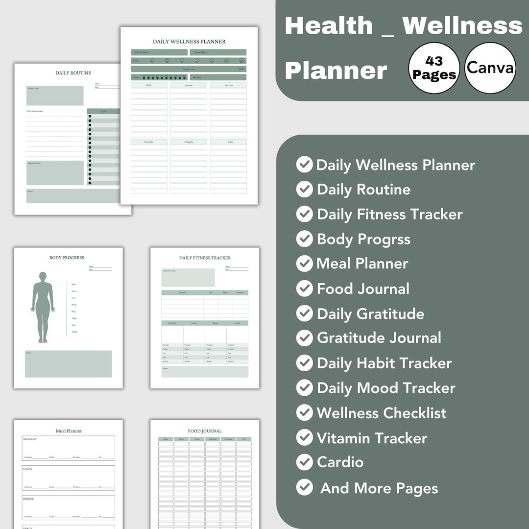 Holistic Health Planner Wellness Organizer for Self-care, Fitness, and ...