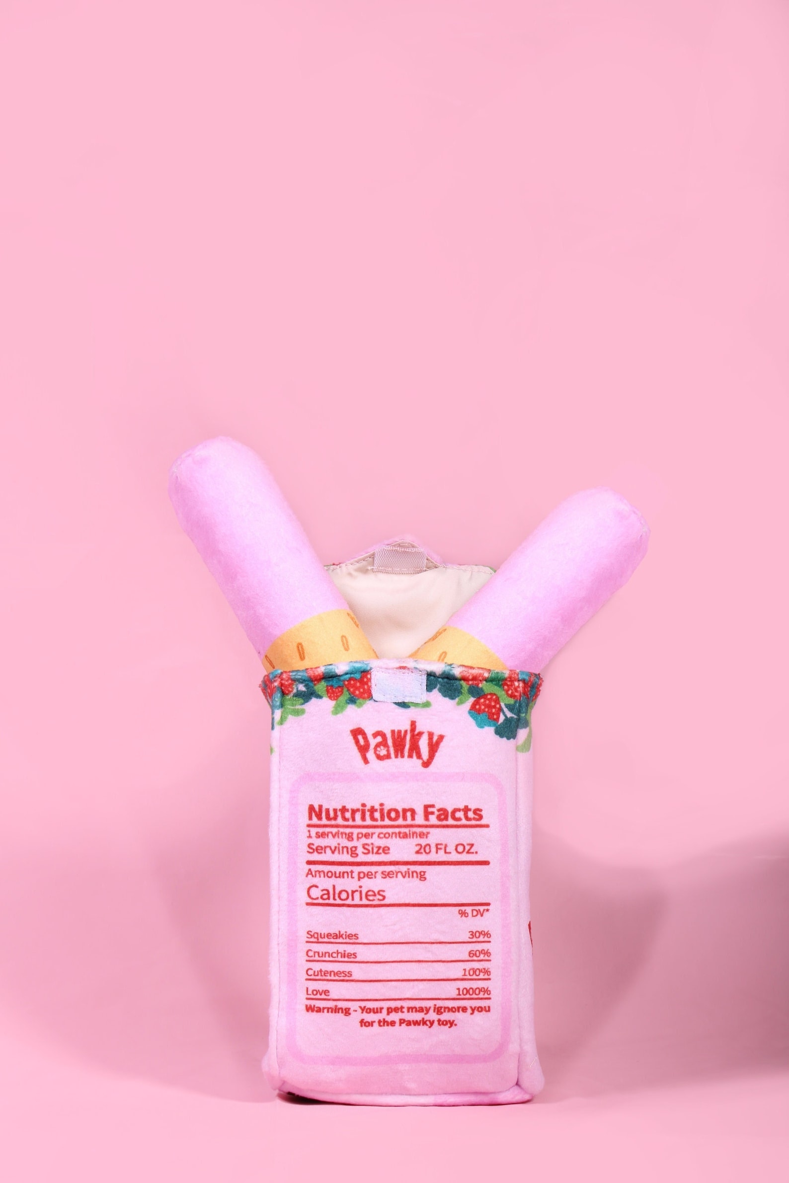 Pawky Crazy Crinkle Crunchy Toy With 2 Full Squeaky Stick - Strawberry ...