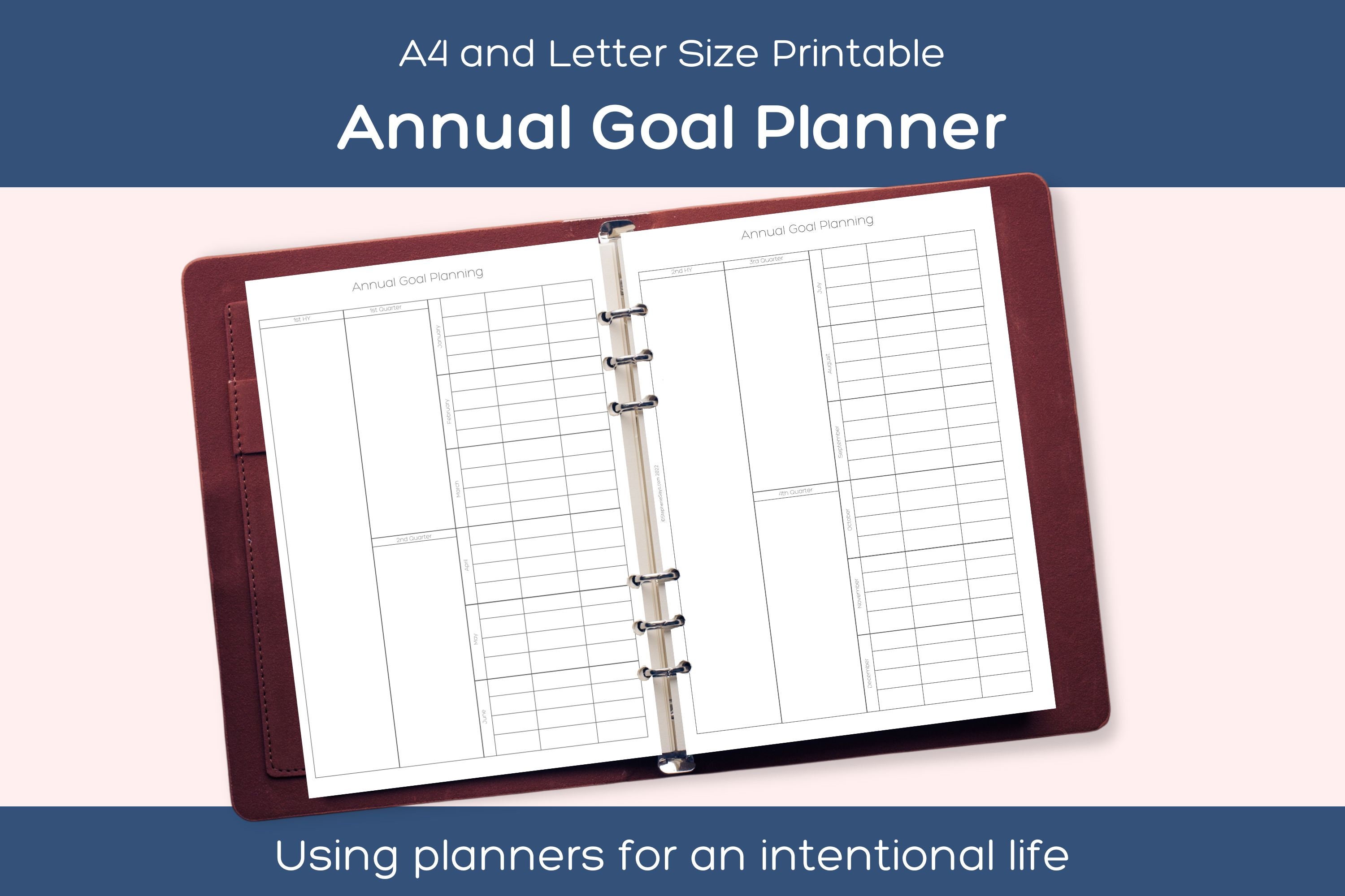 A4 & Letter: Goal Planner Printable Planner PDF Digital - Etsy