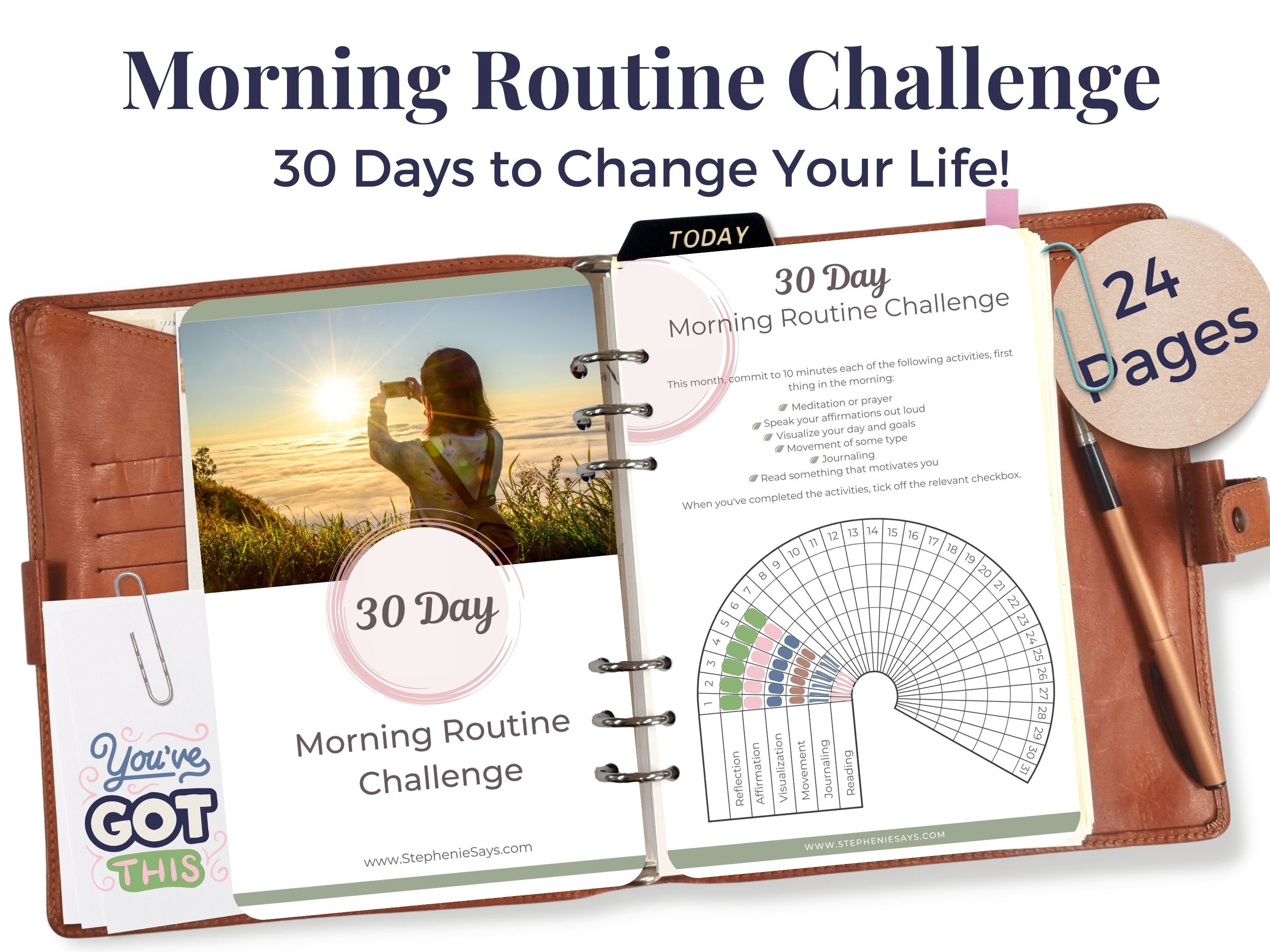 Habit Tracker Printable 30 Day Morning Routine Challenge Workbook ...